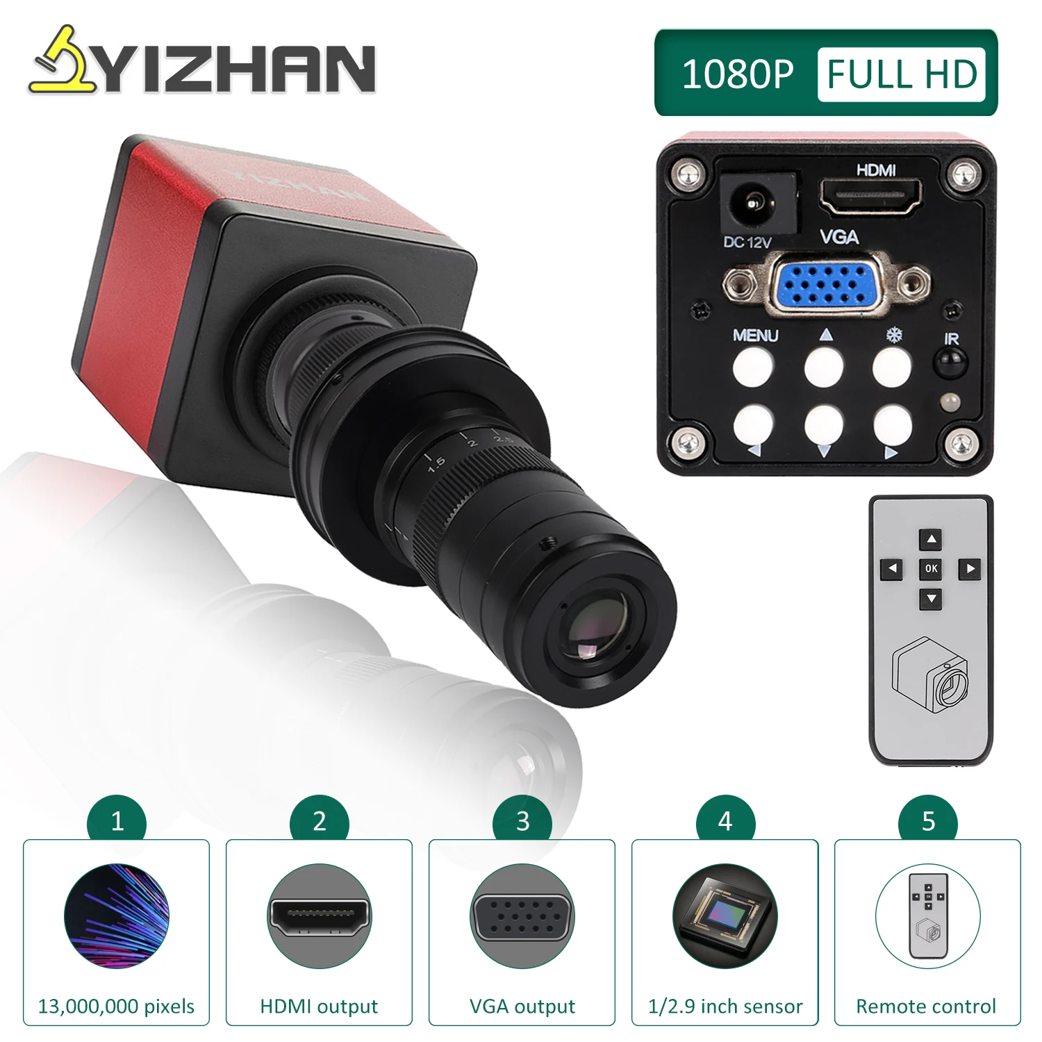 YIZHAN-FUll-HD-HDMI-Digital-Cameras-Microscope-Tools-13MP-VGA ...