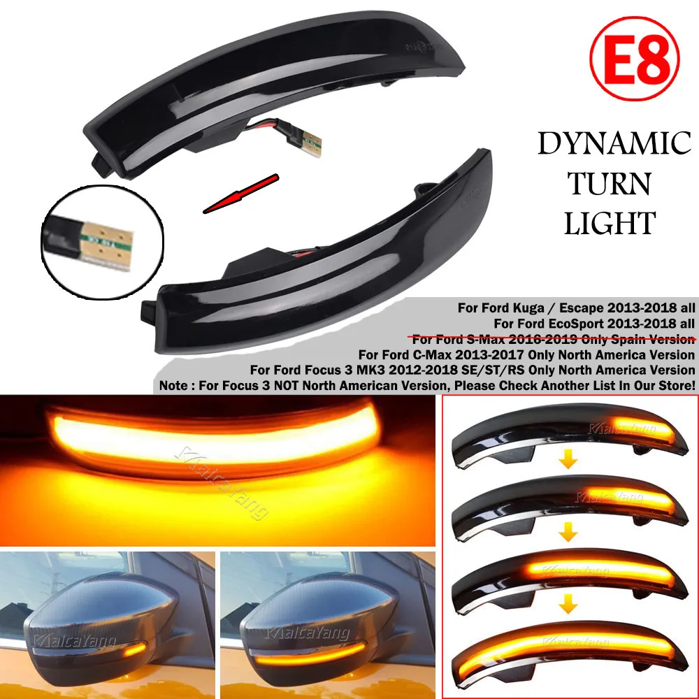 2 Pieces Dynamic Blinker LED Turn Signal Lights Side Mirror indicator ...