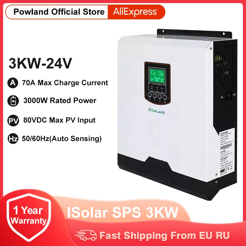 3000va-3000w-Solar-Inverter-24V-230VAC-50Hz-60Hz-Hybrid-Inverter-Pure ...