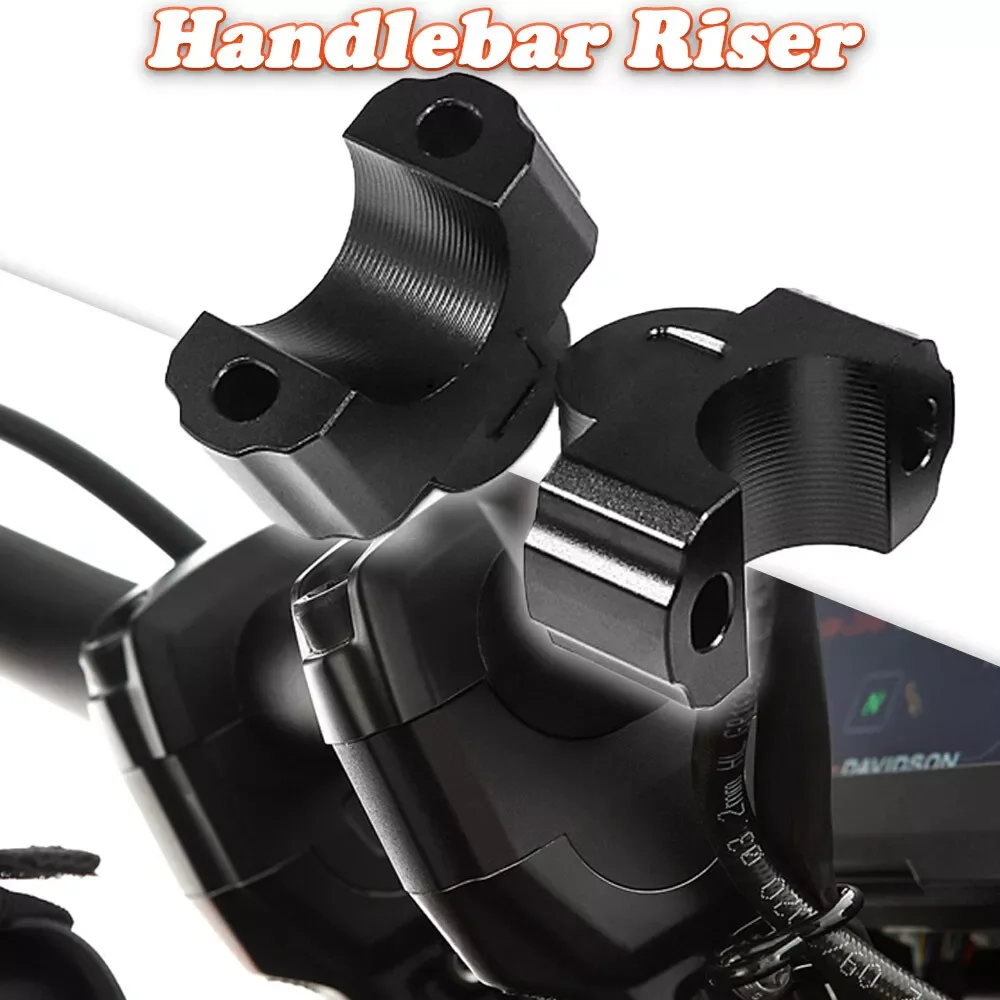 Motorcycle-Accessories-Handlebar-Riser-Motorcycle-Clamp-Black-Fit-For ...
