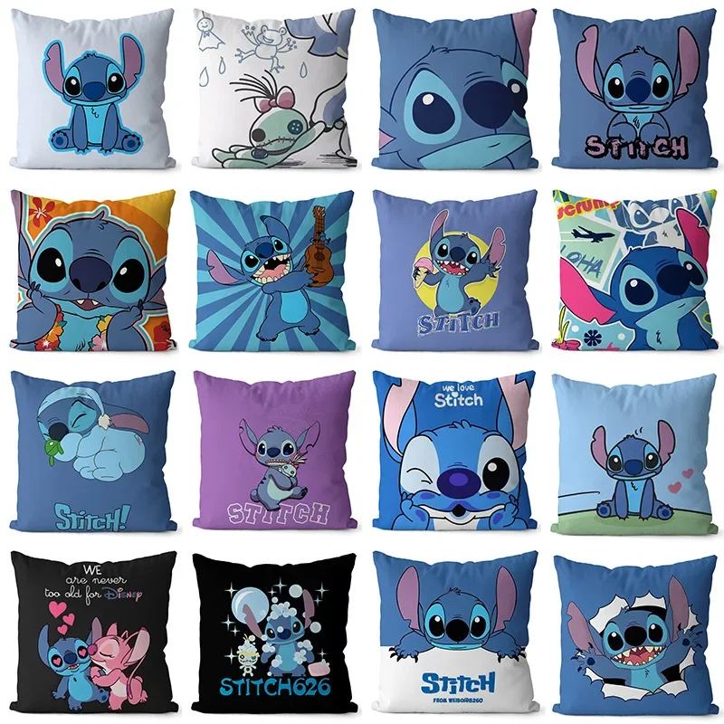Disney-Cartoon-Animation-Stitched-Zipper-Pillowcase-Cute-Blue-Throw ...