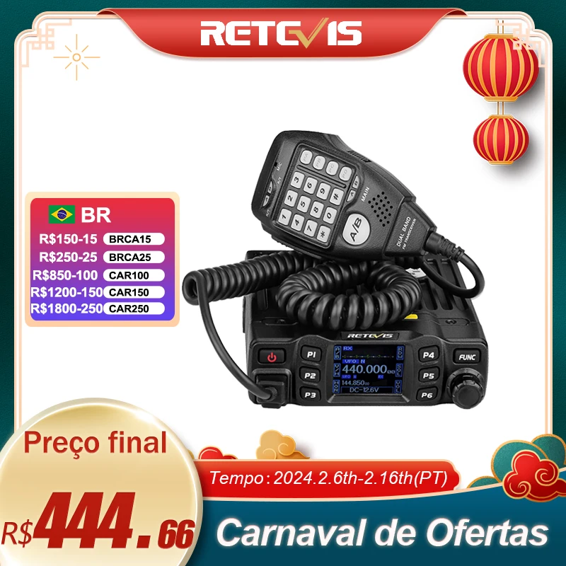 Retevis RT95 Rádios de Carro Radio Comunicador Carro Profissional Longo ...