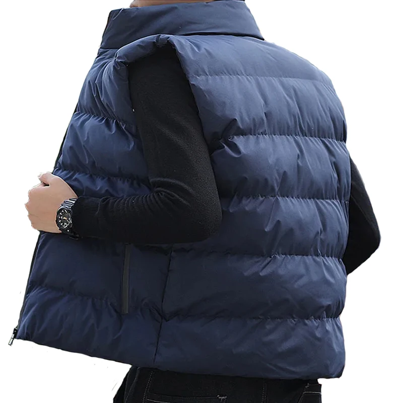 Autumn-Winter-Men-s-Women-s-Warm-Tank-Top-Coat-Solid-Standing-Collar ...