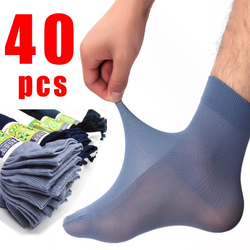 20-Pairs-Men-Socks-Bamboo-Fiber-Short-Socks-Thin-Elastic-Silky-Sock ...