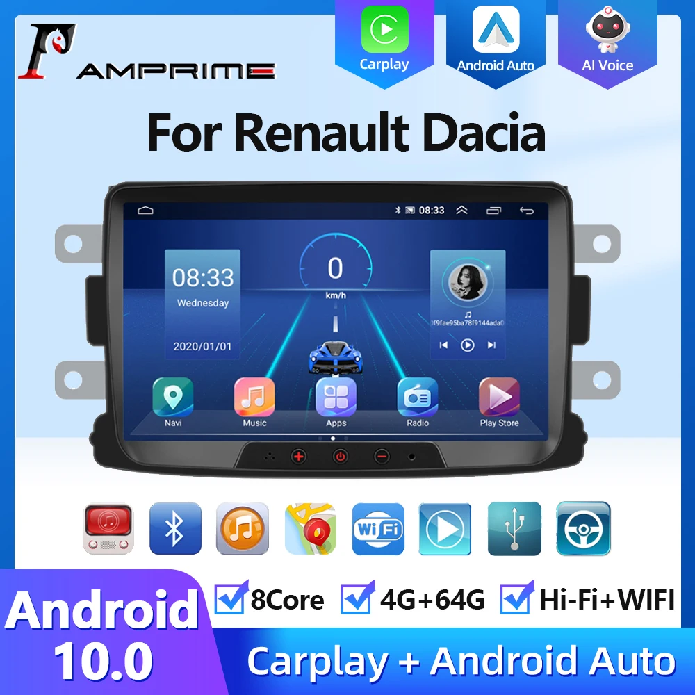 4g Carplay Android 11 Car Radio Multimedia Video Player For Dacia Sandero Duster Renault Captur ...