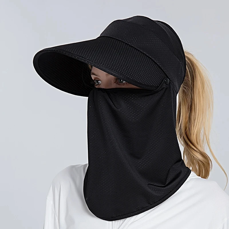 Summer-Women-Neck-Cover-Hat-Lady-Wide-Brim-Sun-Cap-Anti-UV-Foldable ...