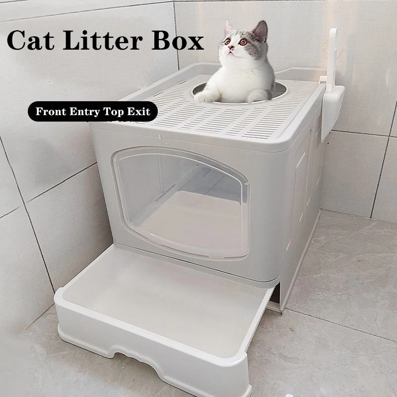 Caja-de-arena-plegable-de-gran-tama-o-para-Gatos-arenero-cerrado ...