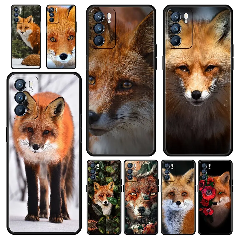 Cute Red Fox Gift Phone Case For Oppo A54 A53 A52 A9 2020 A15 A95 A16 ...