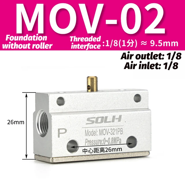 MOV-01 MOV-02 A pneumatic valve Manual Air Switch Button Roller Type ...