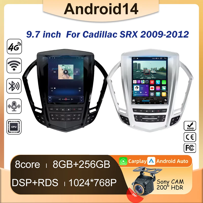 9.7'' Android 14 For Cadillac SRX 2009 - 2012 Android Auto 8 Core ...