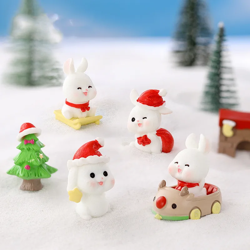Christmas-New-Year-Figurines-Miniature-Cute-Rabbit-Micro-Landscape ...
