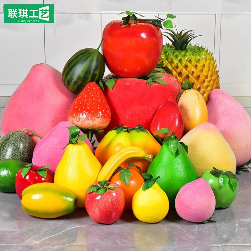 Large Simulation Fruit Model Plastic Fake Apple Banana Watermelon Hami ...
