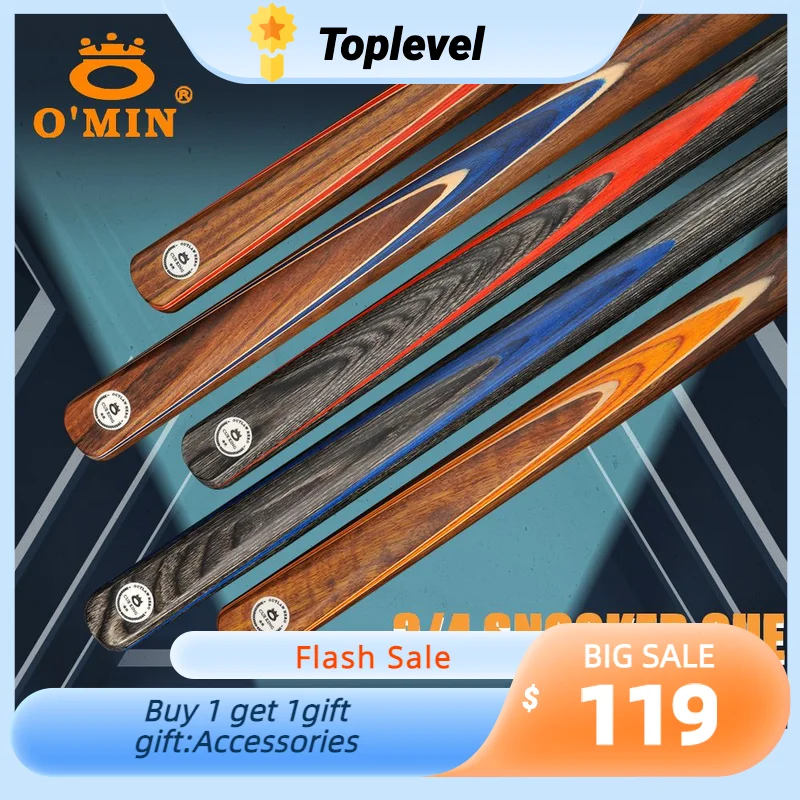 O'min Snooker Cue 3/4 Jointed Cue 57 Inch 10-10.2mm Ash Cue Omin ...