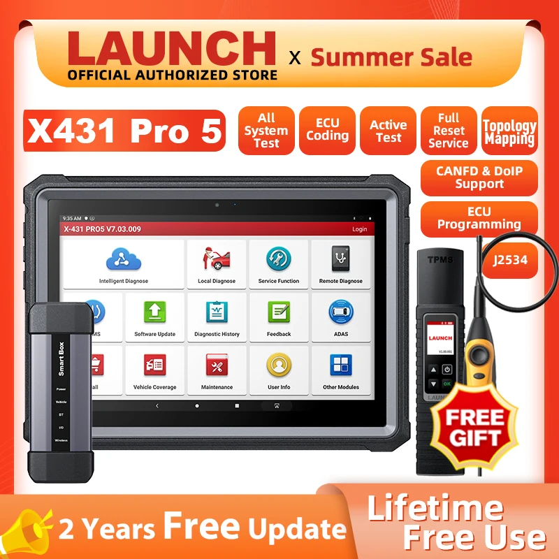 Launch X431 PRO 5 PRO5 Car Diagnostic Tools J2534 SmartBox Programming Auto OBD2 Scanner ...