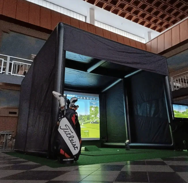 Portable PVC Golf Training Cage Launch Monitor Hitting Bay Projector ...