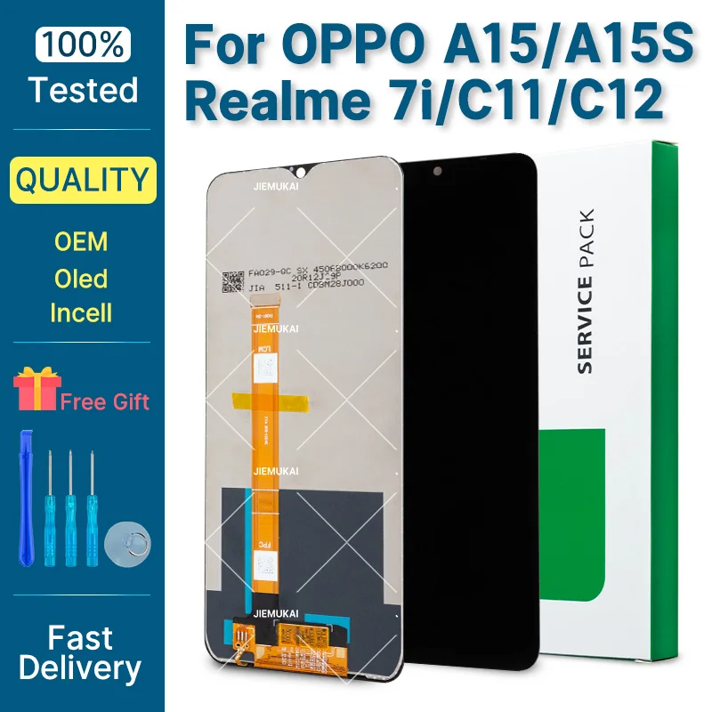 100% Tested For OPPO A15 Display For OPPO A15S Touch Screen Digitizer ...