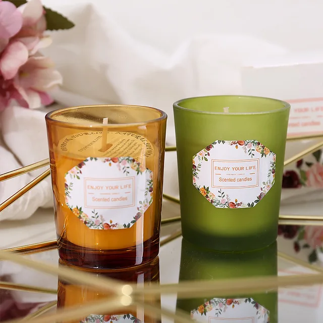 Decor Aromatherapy Scented Candles Box with Flowers Tin Can Fragrance ...