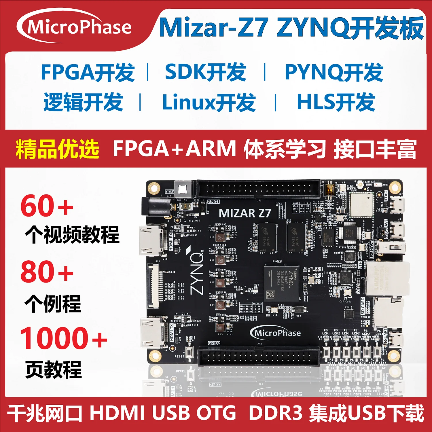 Xilinx ZYNQ FPGA Development Board 7010 PYNQ Artificial Intelligence Python Mizar Z7