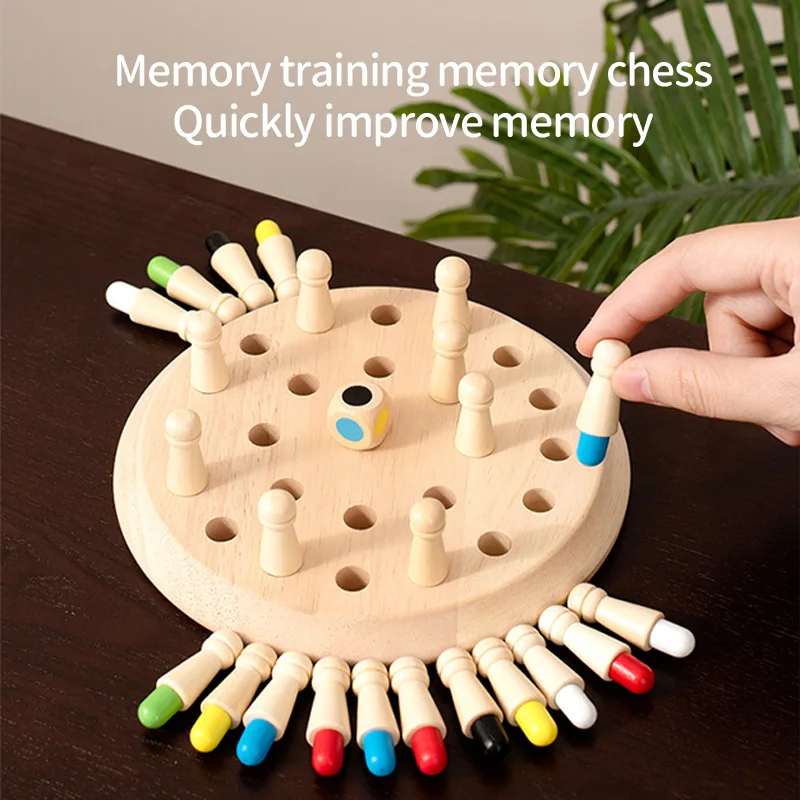 Wooden-Chessboard-Color-Memory-Chess-Game-Memory-Concentration-Training ...