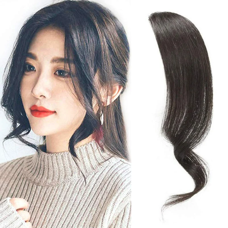 Natural human hair 2-piece wavy clip on fringe side bangs (Brand ...