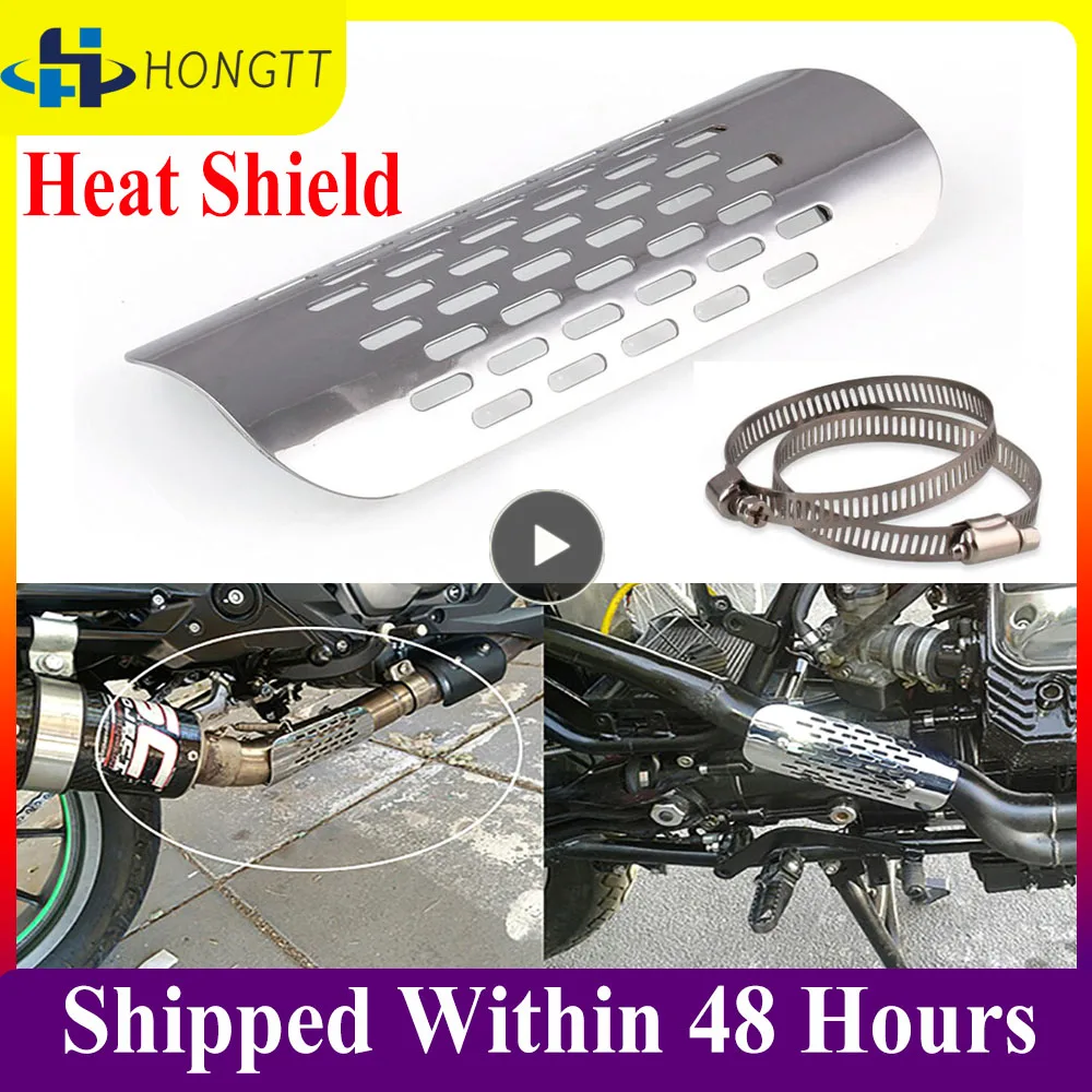 Universal-Motorcycle-Exhaust-Pipe-Heat-Shield-Cover-Muffler-Protector ...