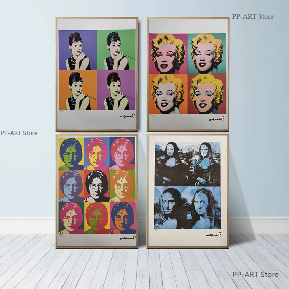 Pintura en lienzo de figura de Andy Warhol, carteles e impresiones ...