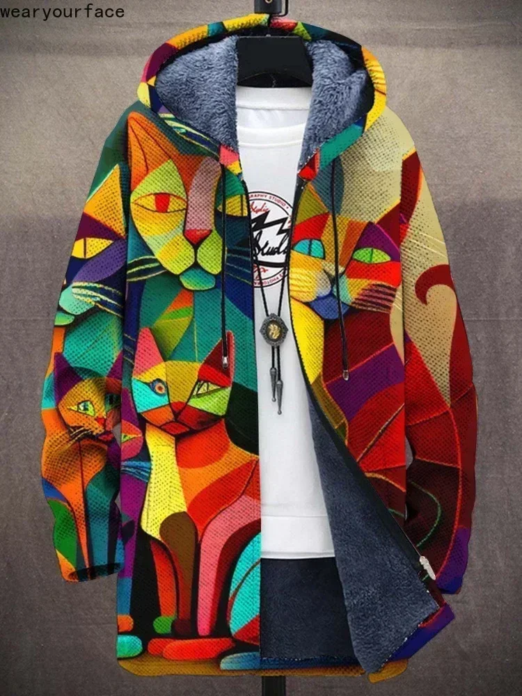 Men-Jackets-Coats-Cute-Cats-Kitty-Printed-Zipper-Cardigans-Cozy-Art ...