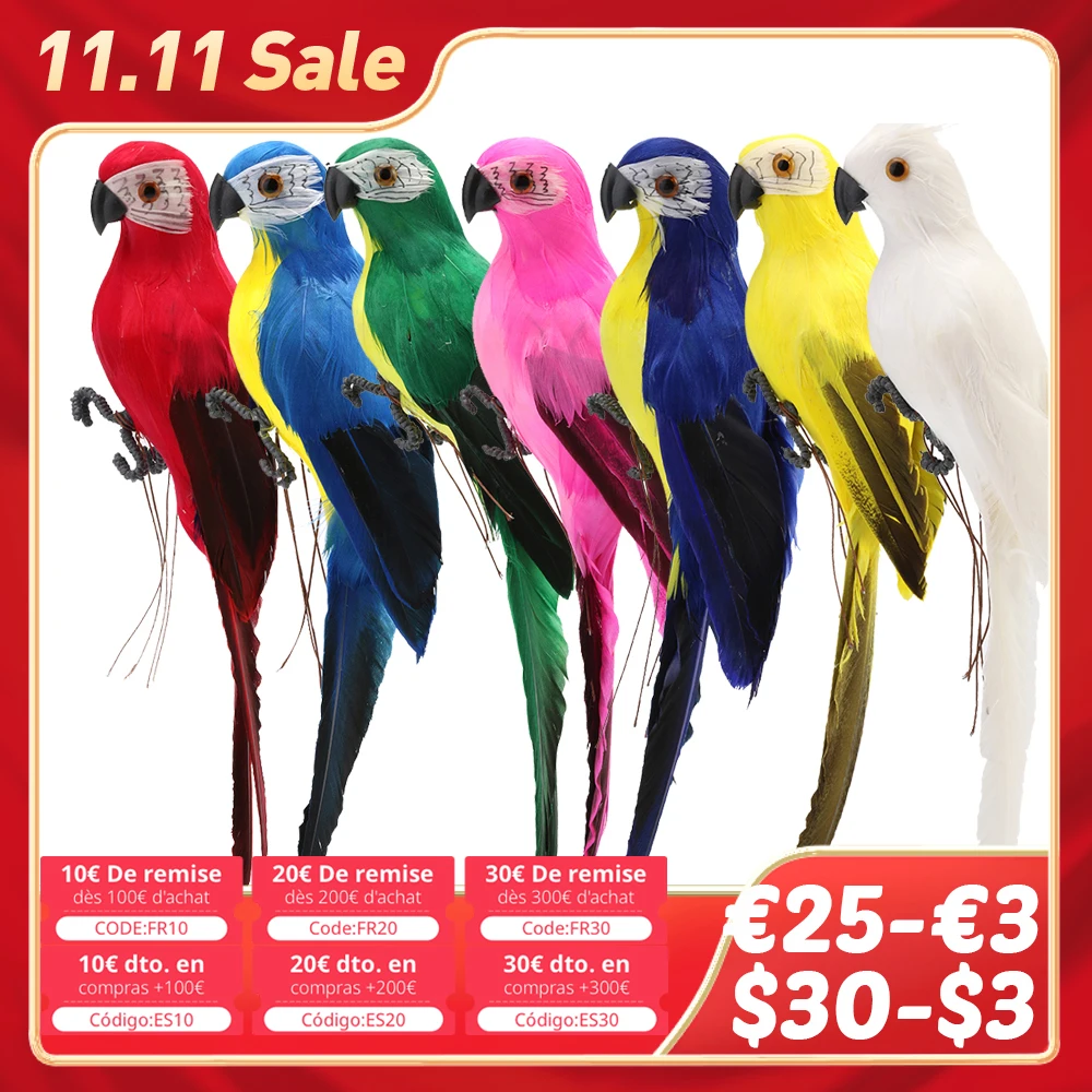 1pc Handmade Foam Feather Artificial Parrot Imitation Bird Model ...