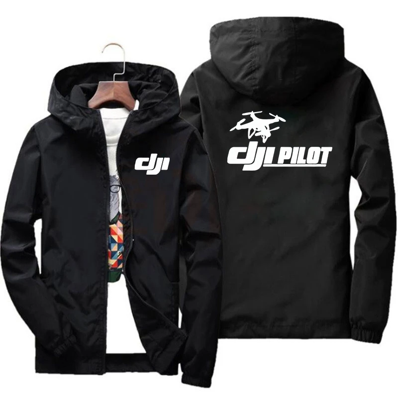 Mens-hooded-bomber-DJI-drone-pilot-casual-thin-jacket-windproof-sports ...
