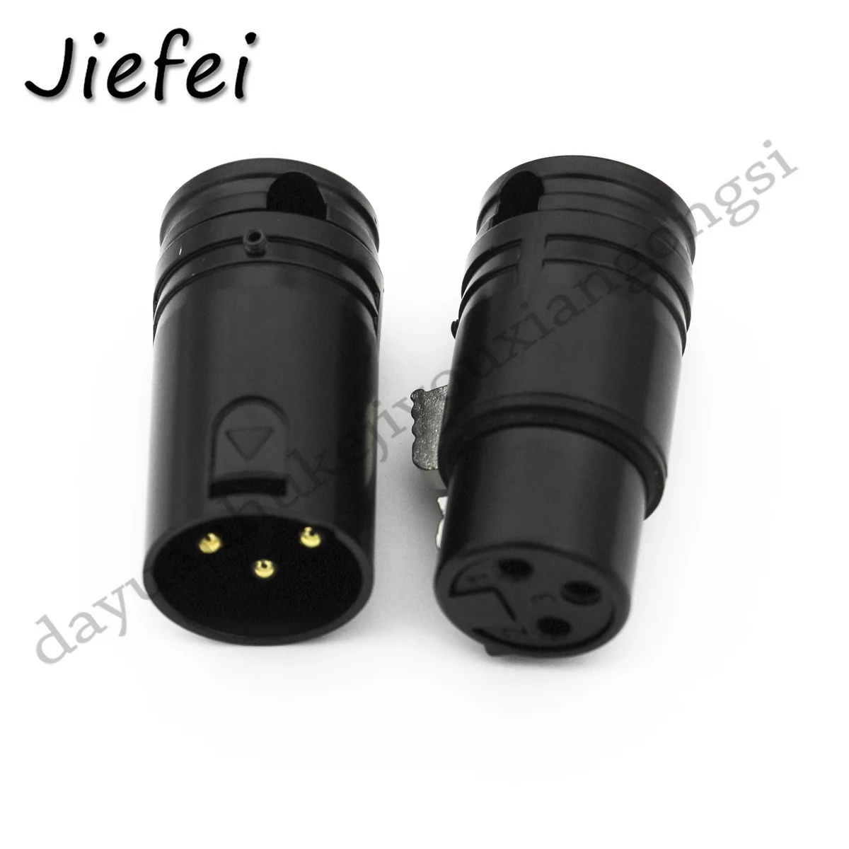 20-50Pcs-New-high-quality-Black-shell-Gold-pin-Professional-3-Pin-Right ...