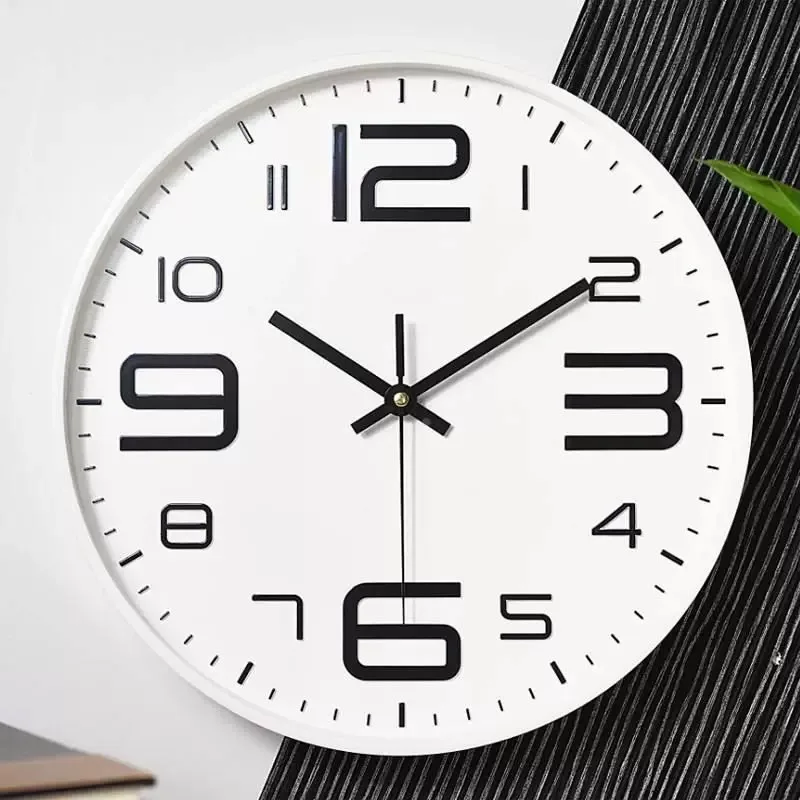 Simple-Digital-Wall-Clock-Silent-Non-ticking-Punch-free-Wall-Mounted ...
