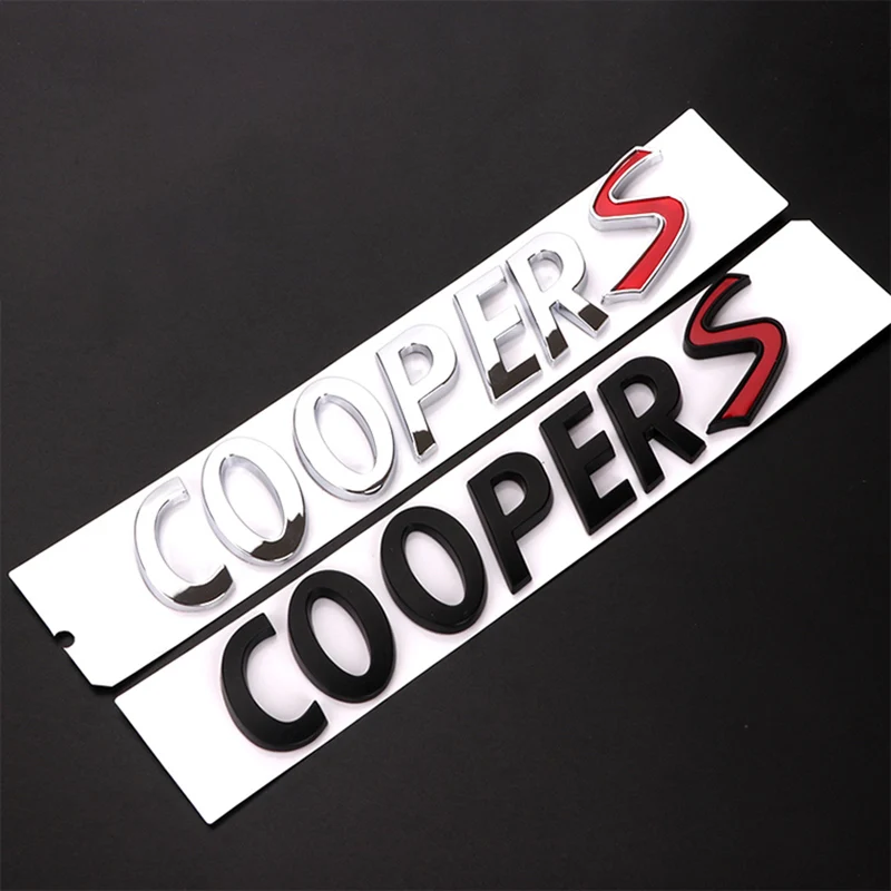 Generic 3D ABS Black Chrome Car Letters Rear Trunk Logo Mini Cooper S ...
