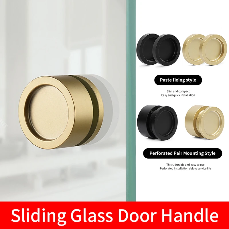 No-punch-paste-round-very-narrow-glass-sliding-door-small-pull-balcony ...