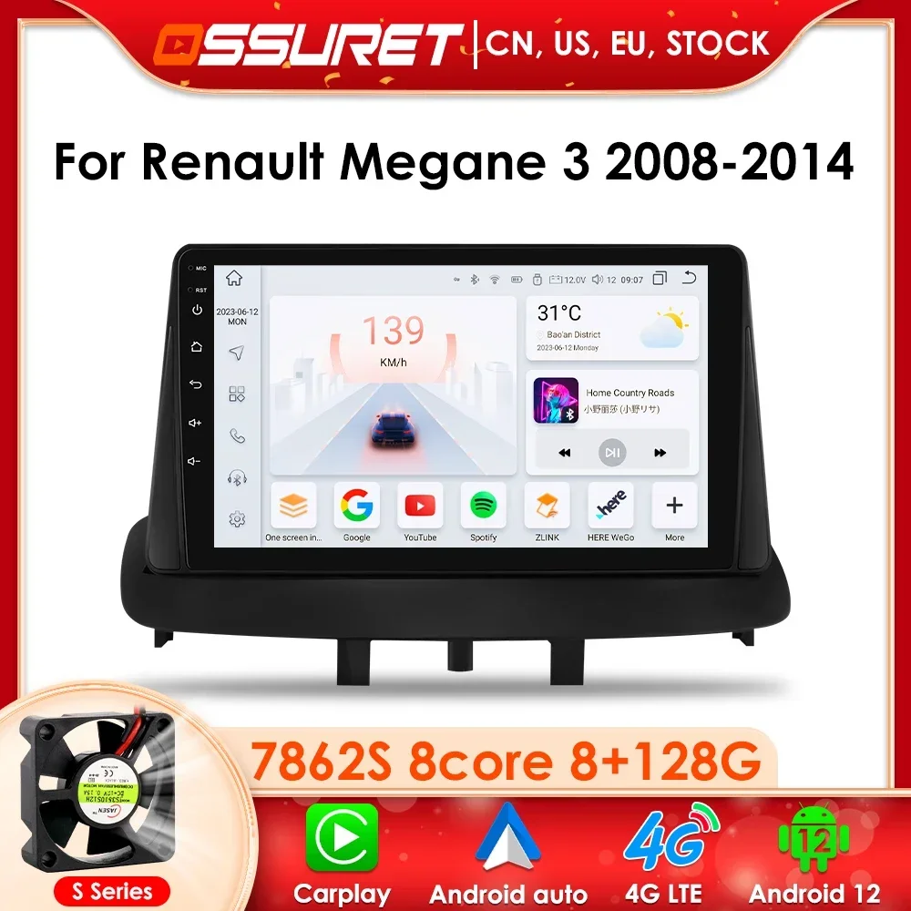 Android-12-Car-Radio-GPS-for-Renault-Megane-3-Fluence-2008-2014-Samsung ...