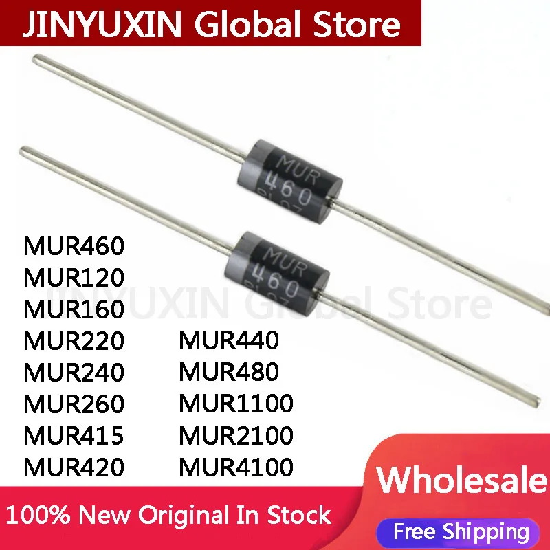 20pcs MUR460R DO-201 diode MUR460 MUR120 MUR160 MUR220 MUR240 MUR260 MUR415 MUR420 MUR440 MUR480 ...