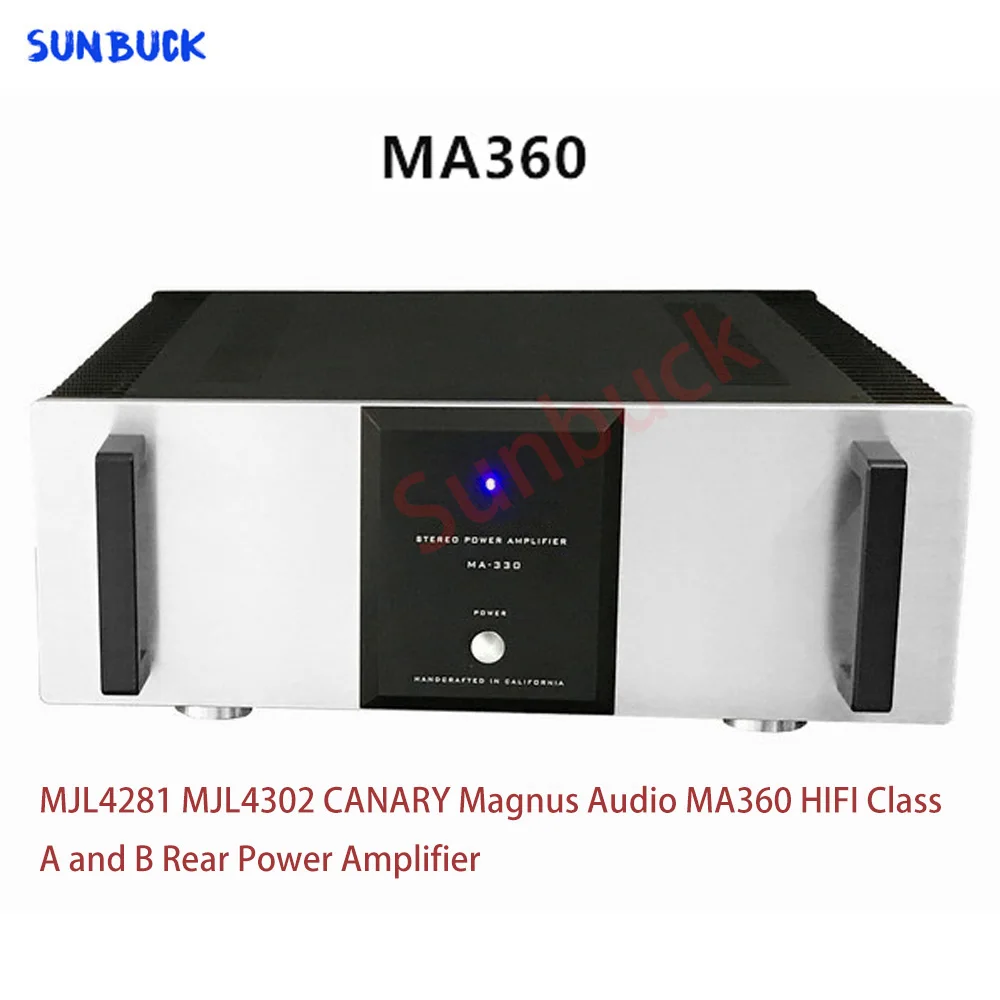 Sunbuck AMPLIFICADOR DE POTENCIA Canary MA360, 500W, 2,0 canales, alta potencia, Clase A y B ...