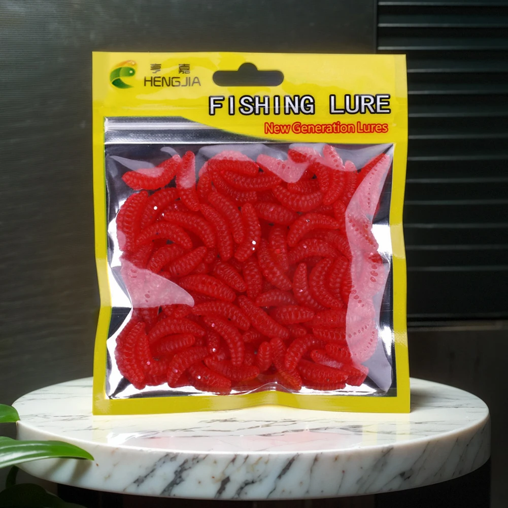 50Pcs-20mm-Maggot-Grub-Soft-Fishing-Lure-Smell-Worms-Fishing-Lures ...