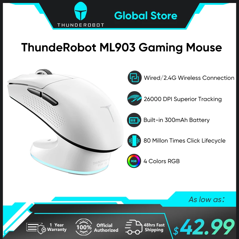 Thunderobot-ML903-three-mode-mouse-gaming-esports-Wireless-Bluetooth-2-4G-wired-4K-ultra ...
