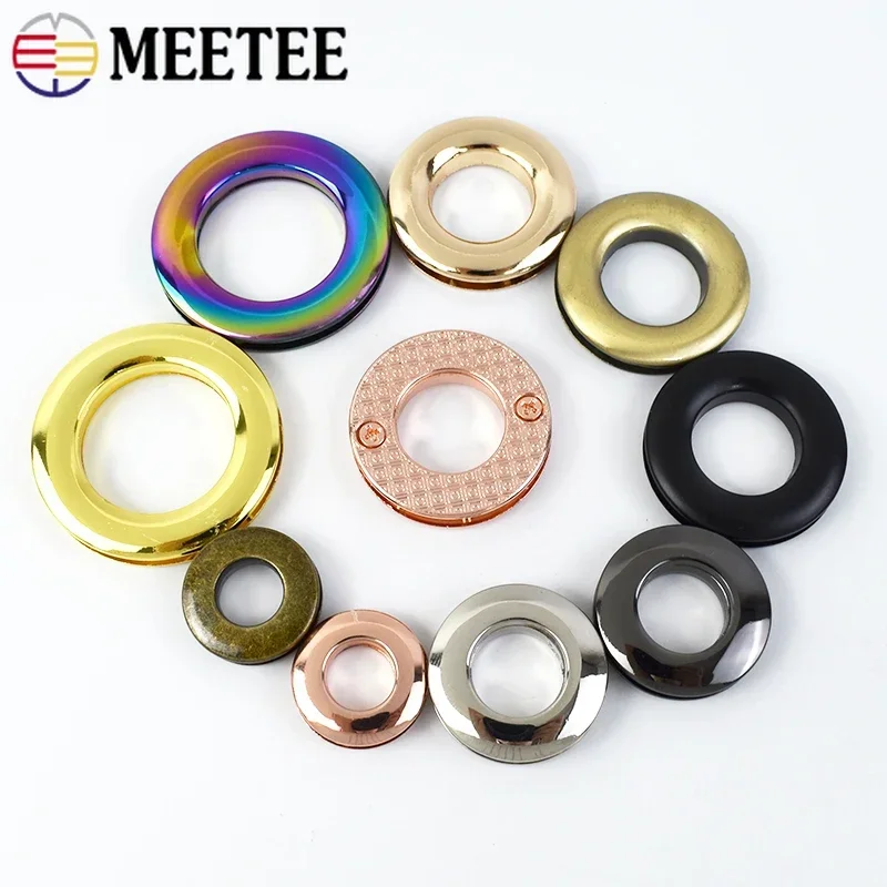 4-10Pcs-Meetee-Metal-Screw-Back-Eyelets-with-Washer-Grommets-Rings ...