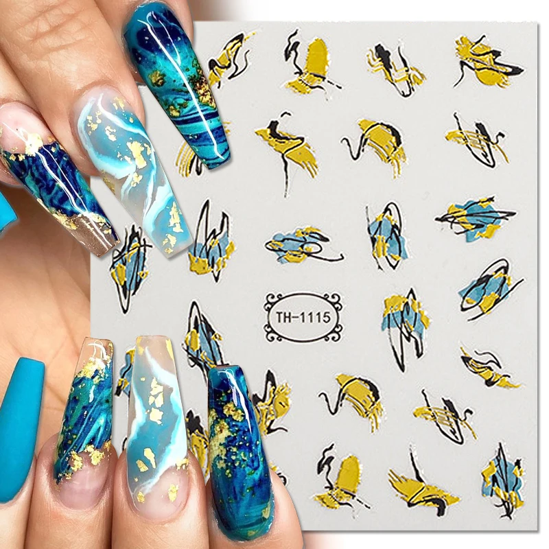 Blue Tribal Nail Art