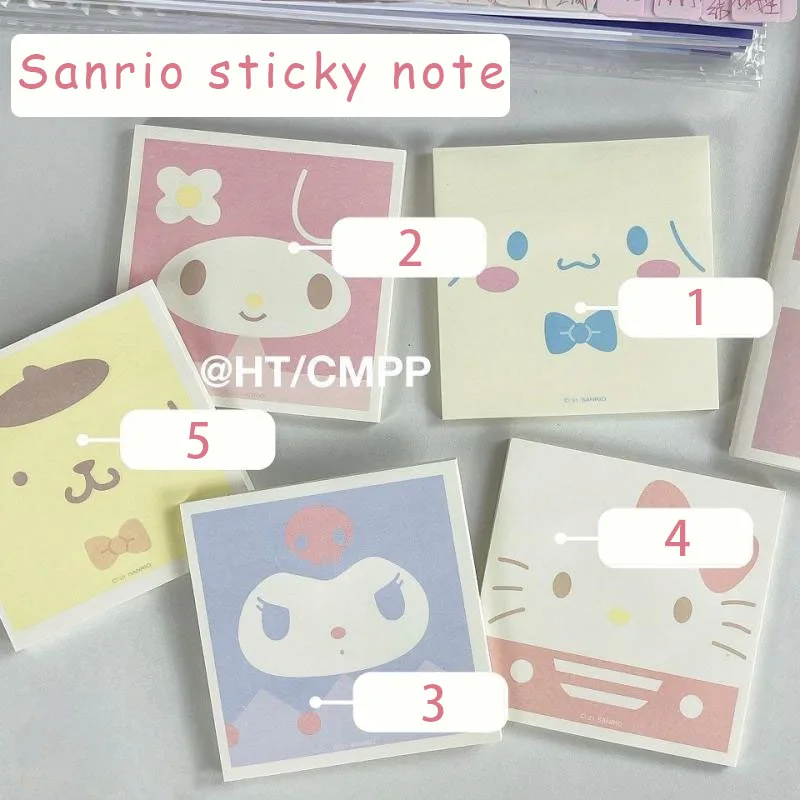 Kawaii Cute Sanrio Kuromi Mymelody Cinnamoroll Pom Pom Purin Note Paper ...