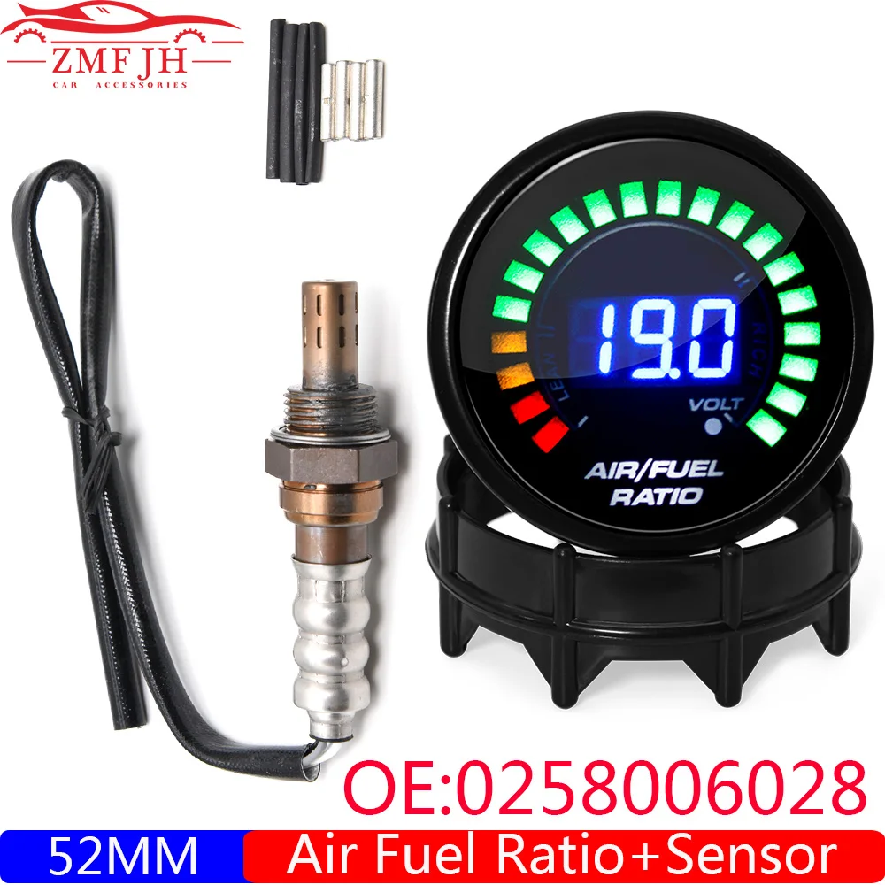 Smoked-Face-Digital-AFR-Gauge-52mm-Air-Fuel-Ratio-Meter-Lambda-Probe ...