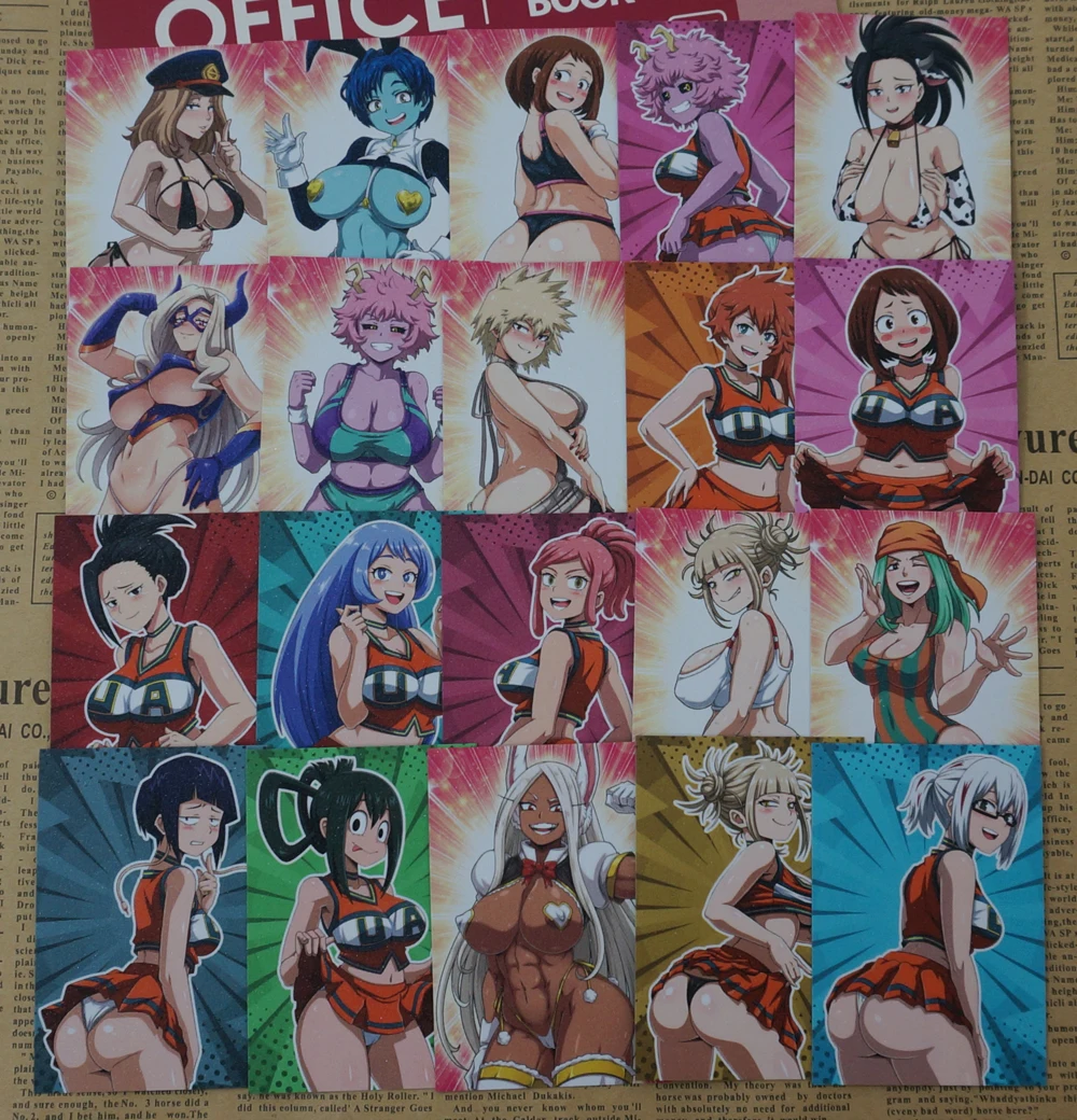 Generic 20pcs set Mha Females Character Cards Sexy Girls Hero Ochaco Uraraka Momo Himiko Toga ...