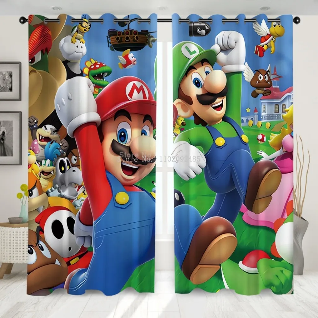 Super Mario Blackout Curtains 2 Panels Window Drapes for Living Room ...
