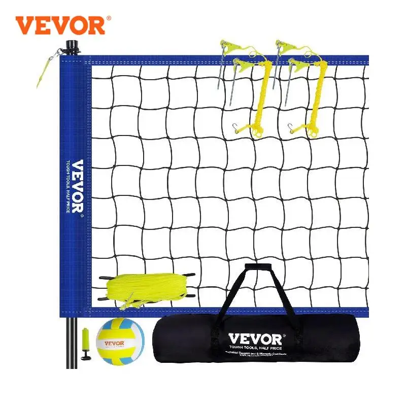 VEVOR-Outdoor-Volleyball-Net-System-Adjustable-Height-Steel-Poles-with ...