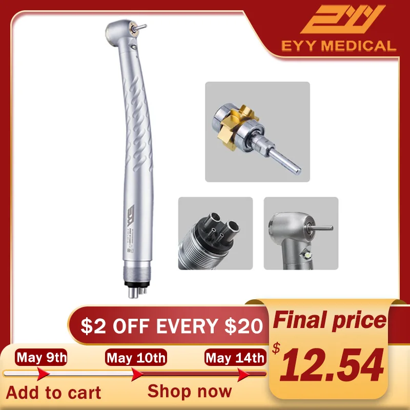 Dental High Speed Led Handpiece Rotor Nsk Style Ceramic Bearings 2 4 ...