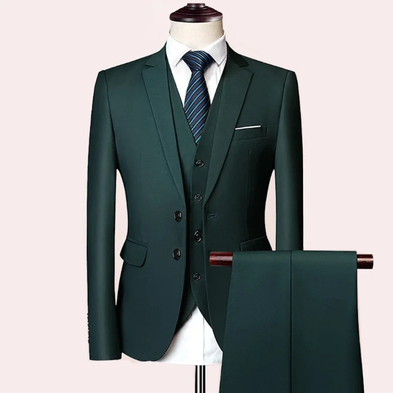 2025 New Men's Business Casual Suit for Weddings Male Solid Colour ...