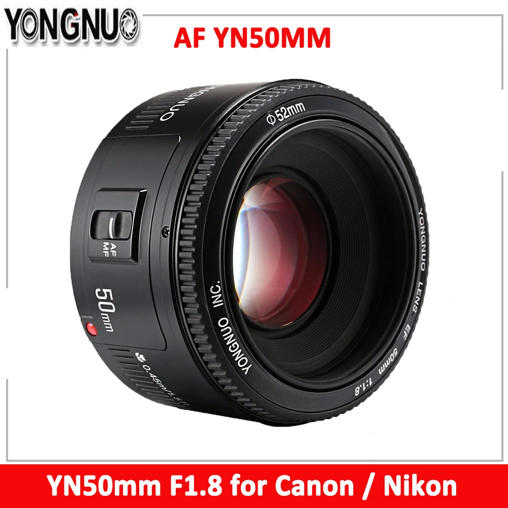 YONGNUO-Lens-YN50mm-f1-8-Auto-Focus-Lens-Large-Aperture-Lense-for-Nikon ...