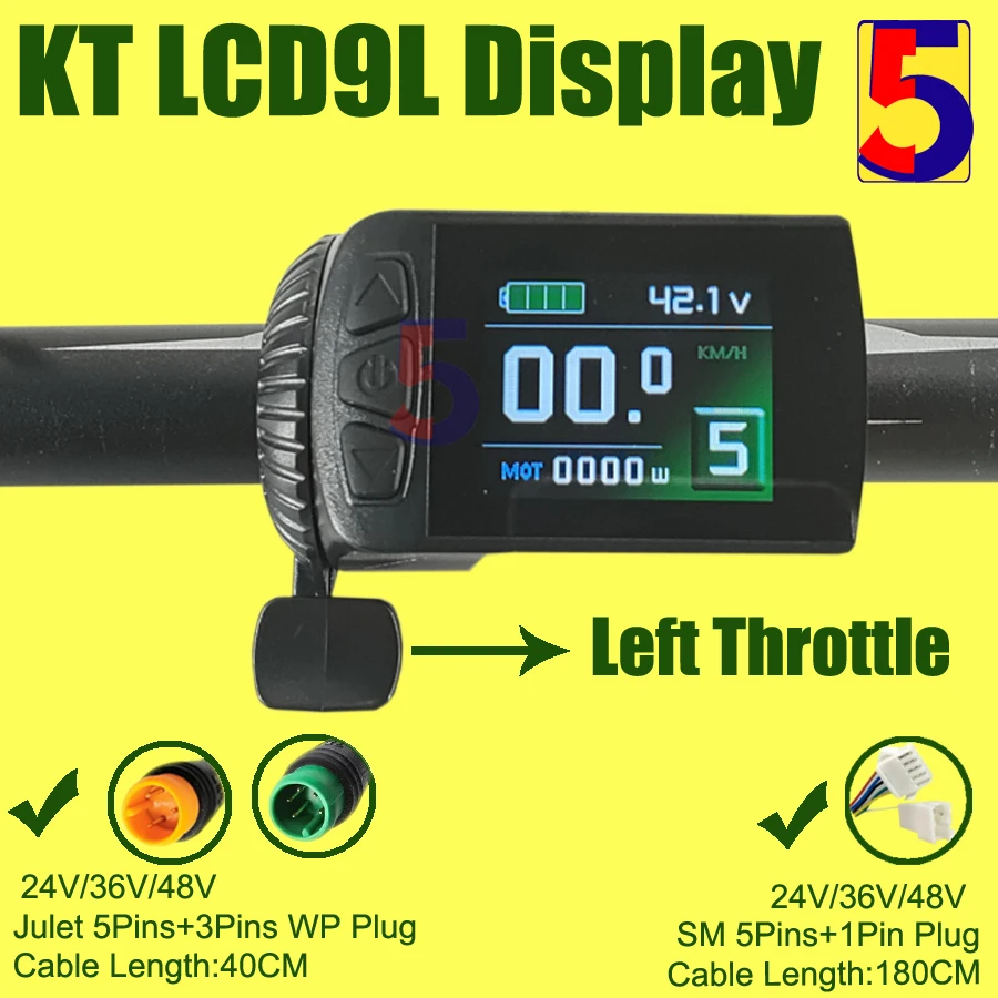 New-Ebike-KT-LCD9-Color-Meter-display-with-Julet-5pins-WF-plug-for-KT ...