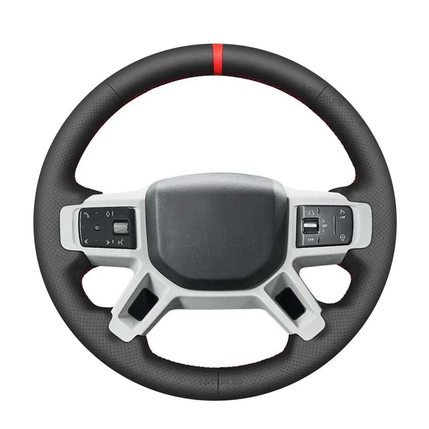 Black Faux Leather Car Steering Wheel Cover for Land Rover Defender ...